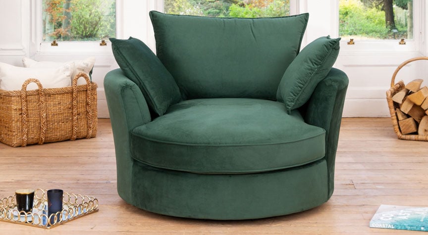 Green cuddle chair store